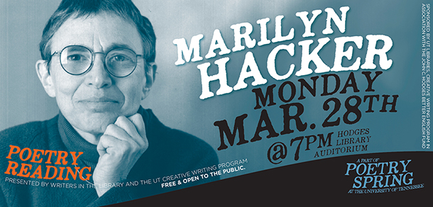 Poet Marilyn Hacker at UT's Writers in the Library on March 28