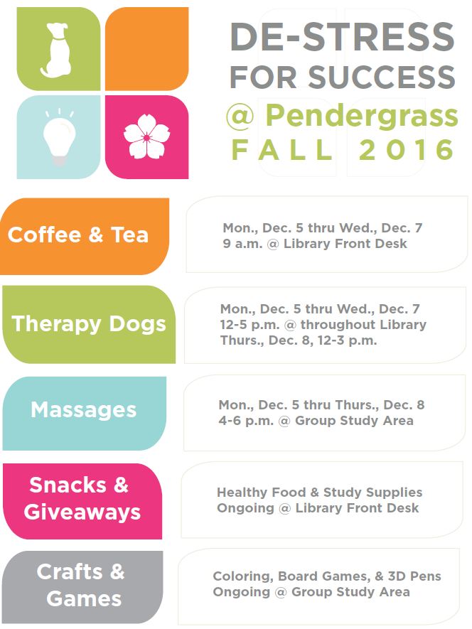 De-Stress for Success @ Pendergrass Library